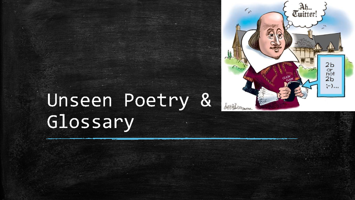 Unseen Poetry Analysis & Glossary for Exam Prep - Studocu