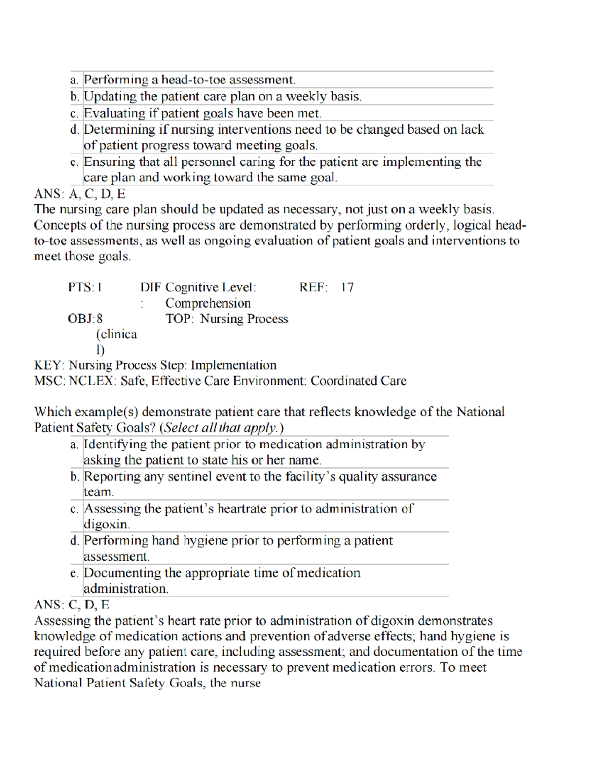 Test Bank for Medical-Surgical Nursing (5th Ed) - Nursing Process ...
