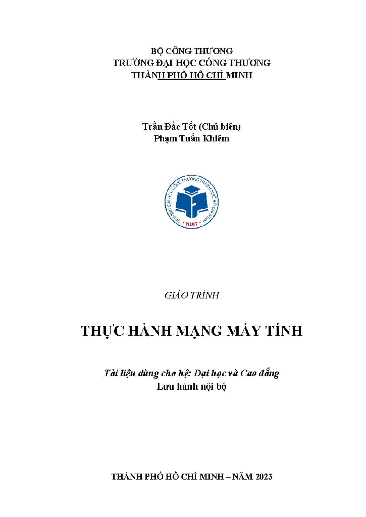 Giáo Trình Thực Hành Mạng Máy Tính - Đại Học, Cao Đẳng - Studocu
