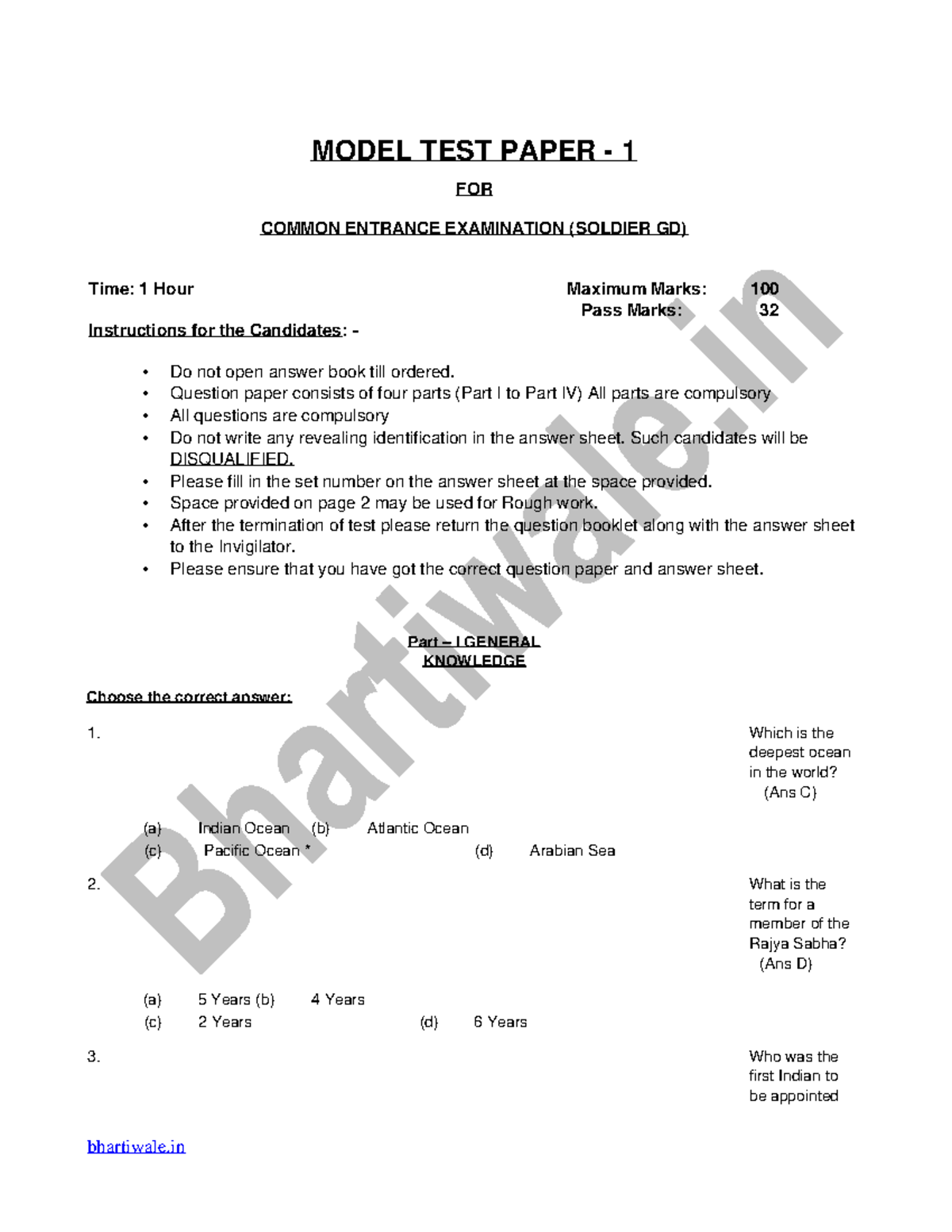 gd test paper for indian army - Warning: TT: undefined function: 32 ...