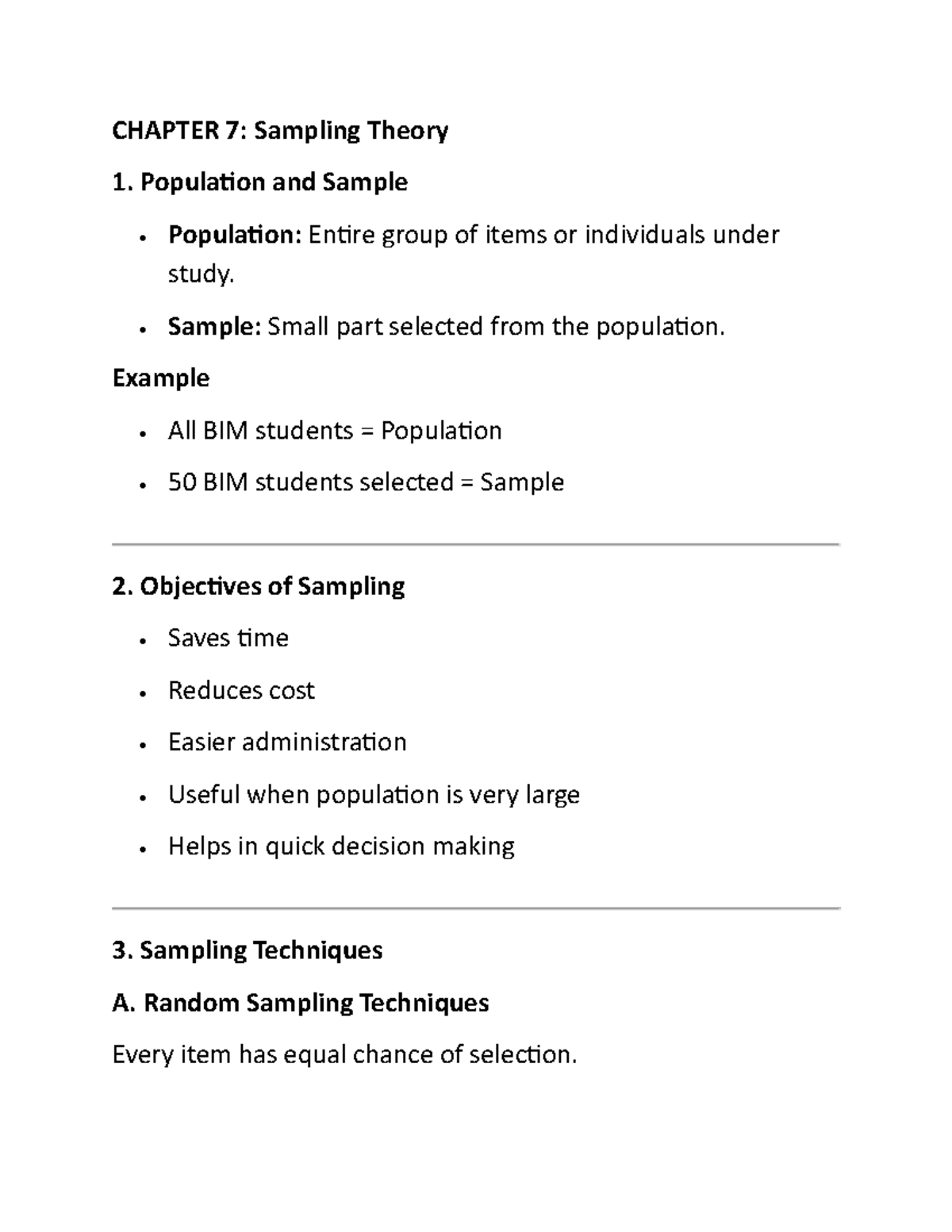 BS Notes: CHAPTER 7-9 - Sampling Theory, Estimation & Hypothesis ...