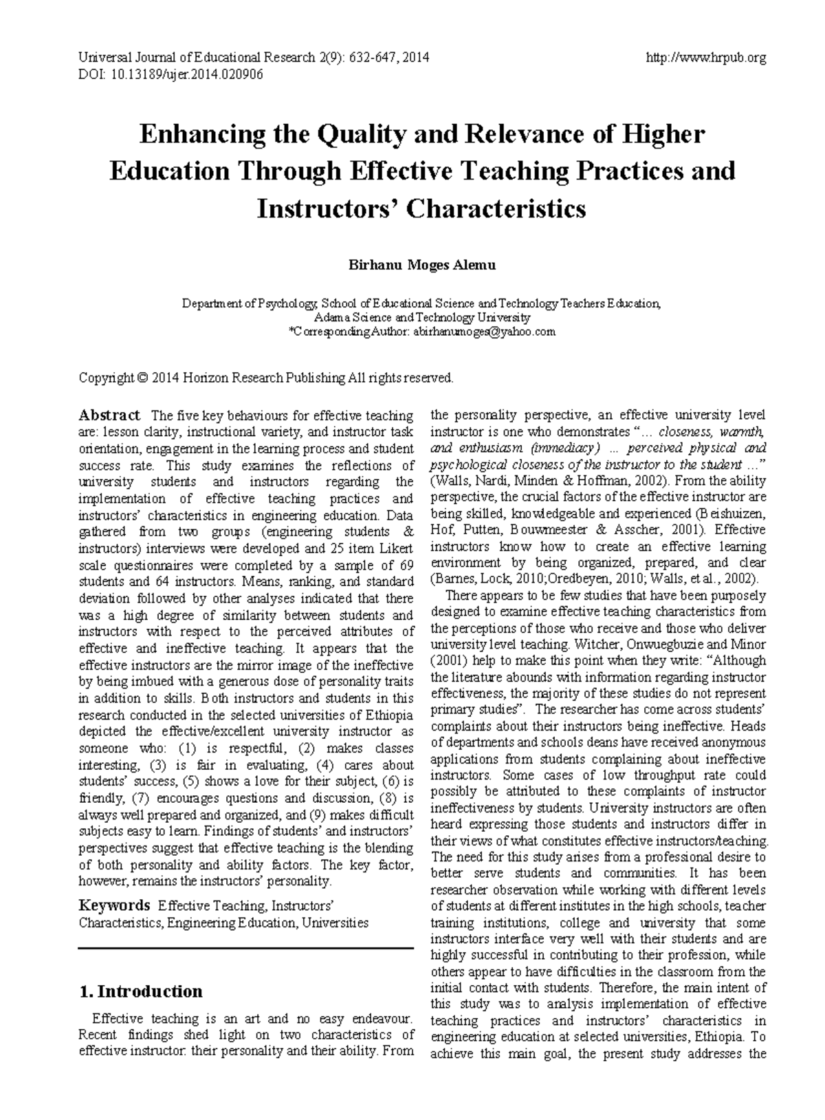 Enhancing Effective Teaching in Engineering Education: Insights from Students - Studocu