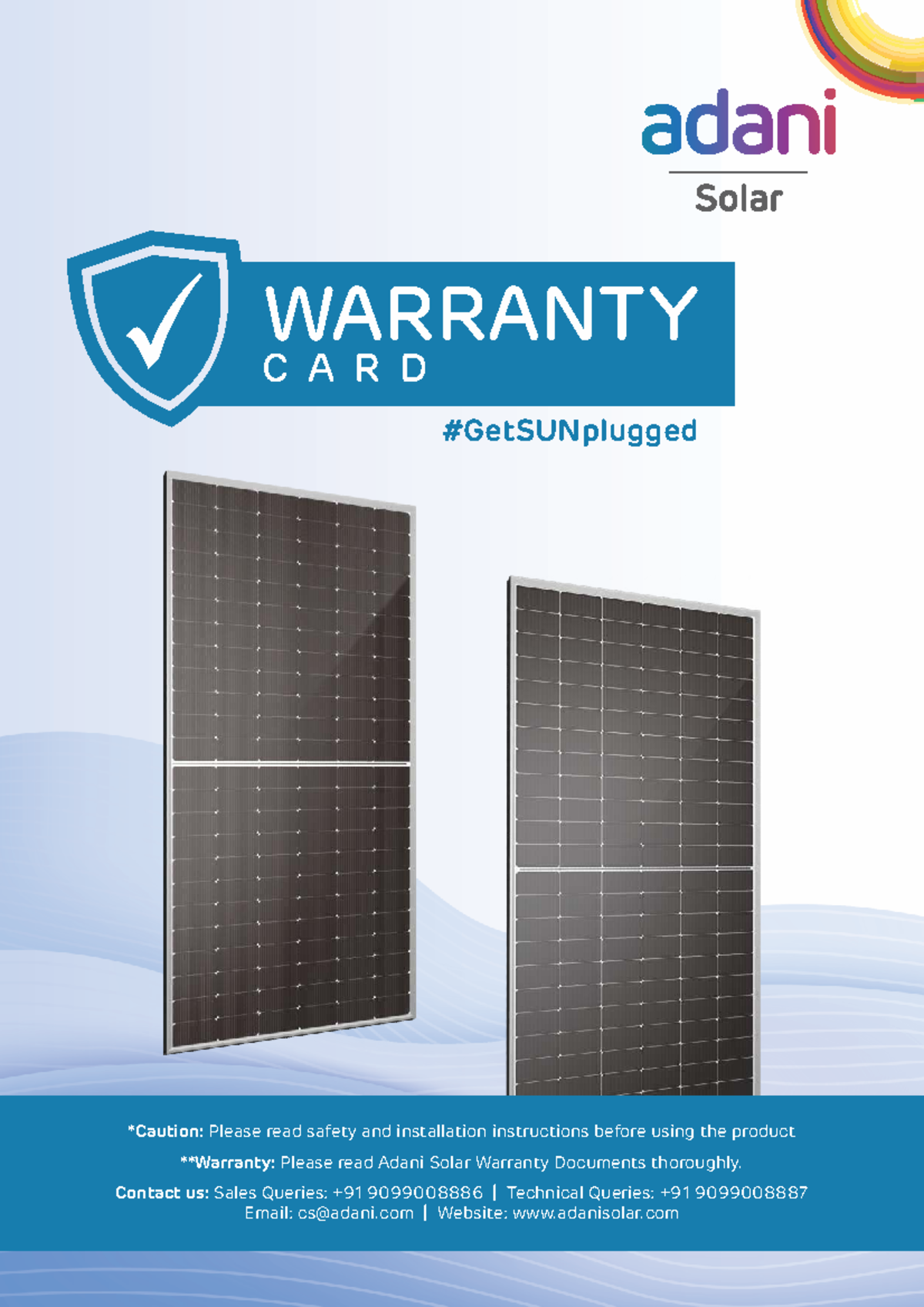 Adani Solar Modules Warranty Card - Important Instructions and Details ...