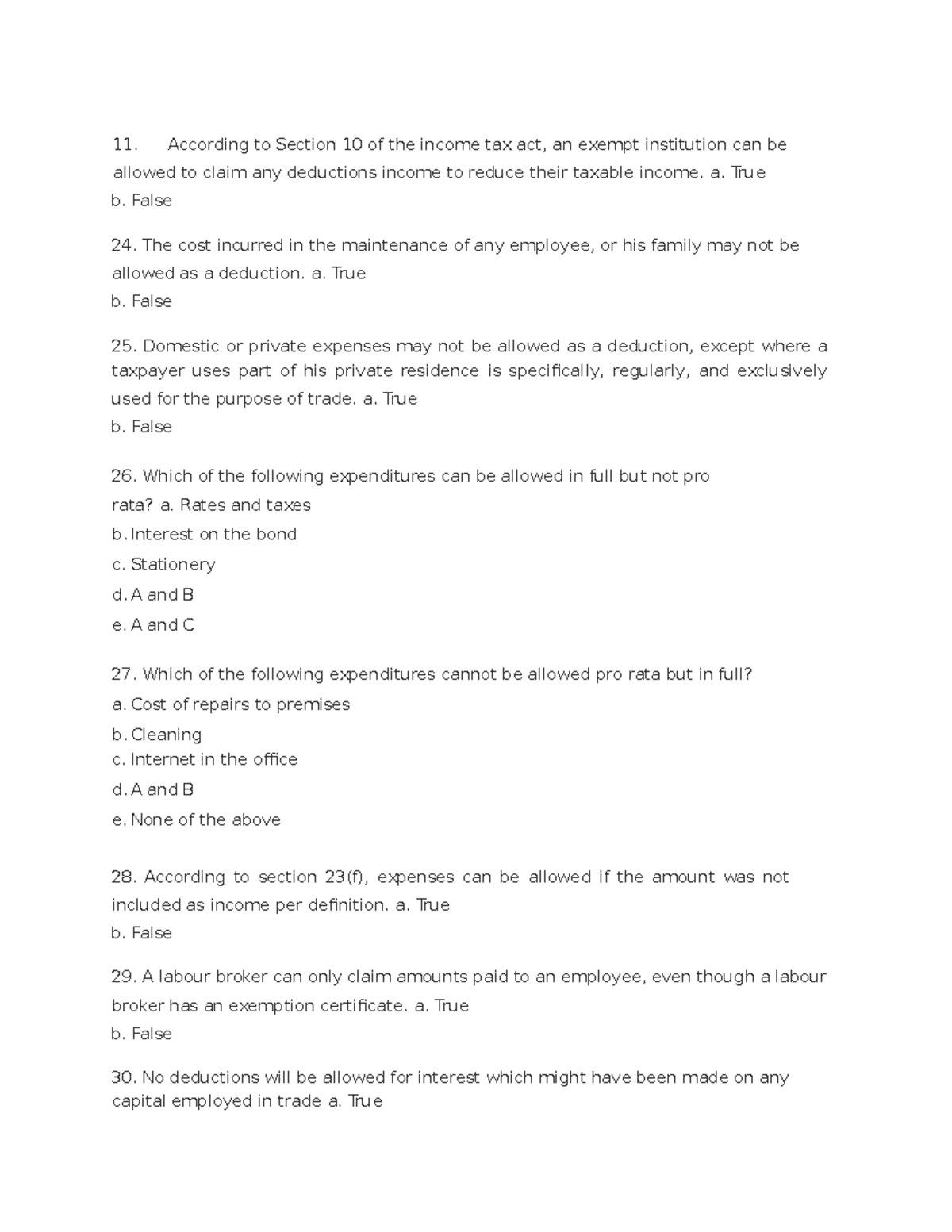 Revision Module 5 & 6 - Practice Questions on Tax Deductions - Studocu