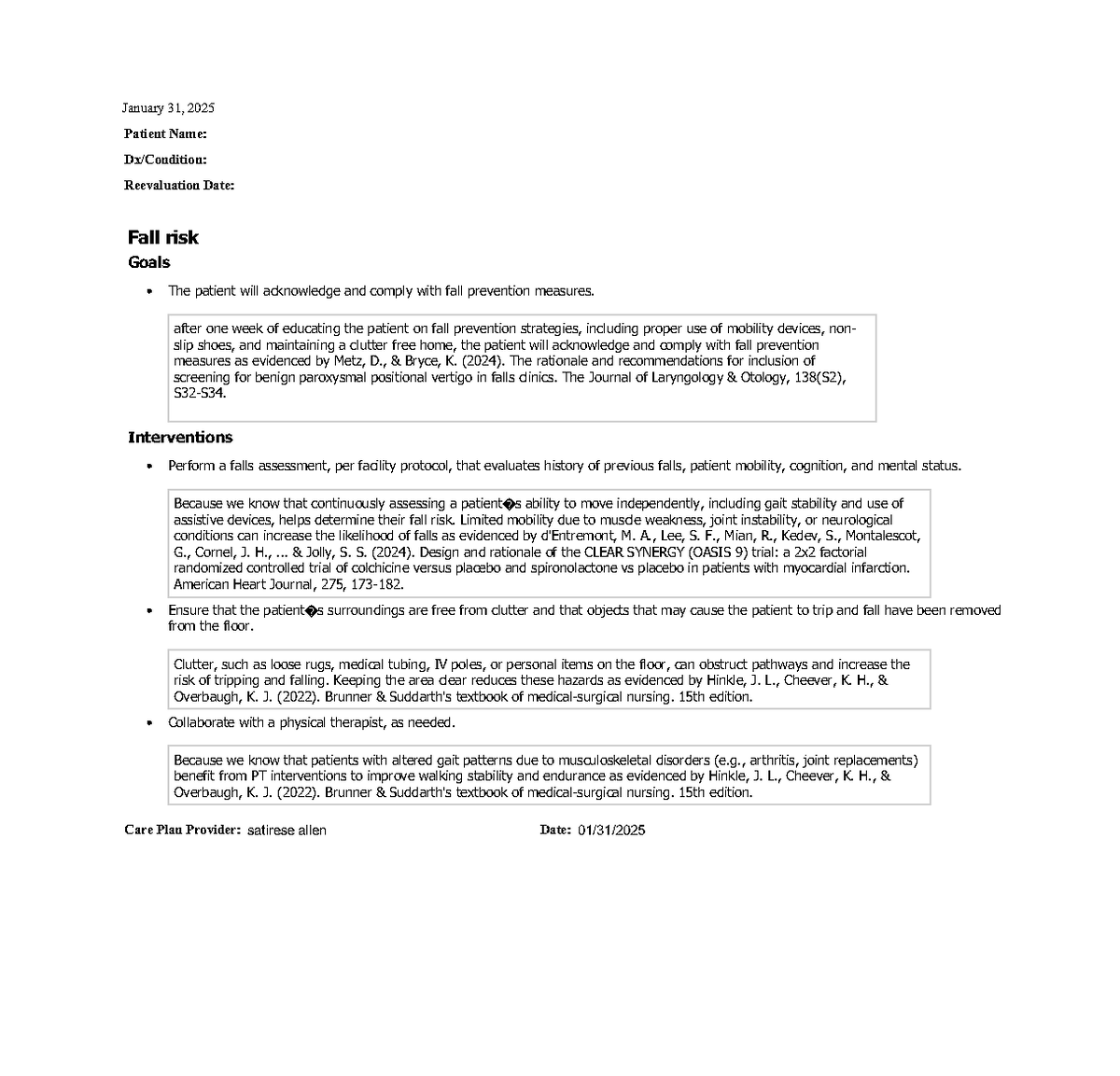 Fall Risk Assignment: Understanding Patient Care Strategies and ...
