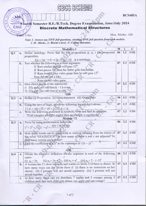 BCS405A (DMS) Question Bank - DISCRETE MATHEMATICAL STRUCTURES (BCS405A ...