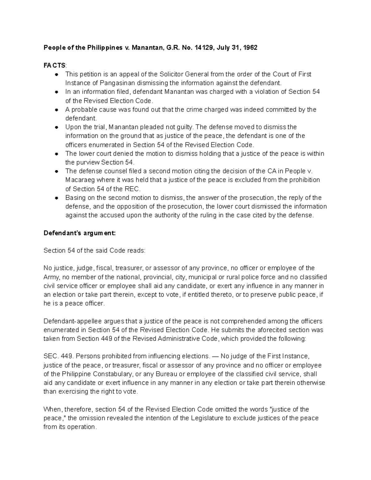 People of the Philippines vs. Manantan, G.R. No. 14129, July 31, 1962 ...