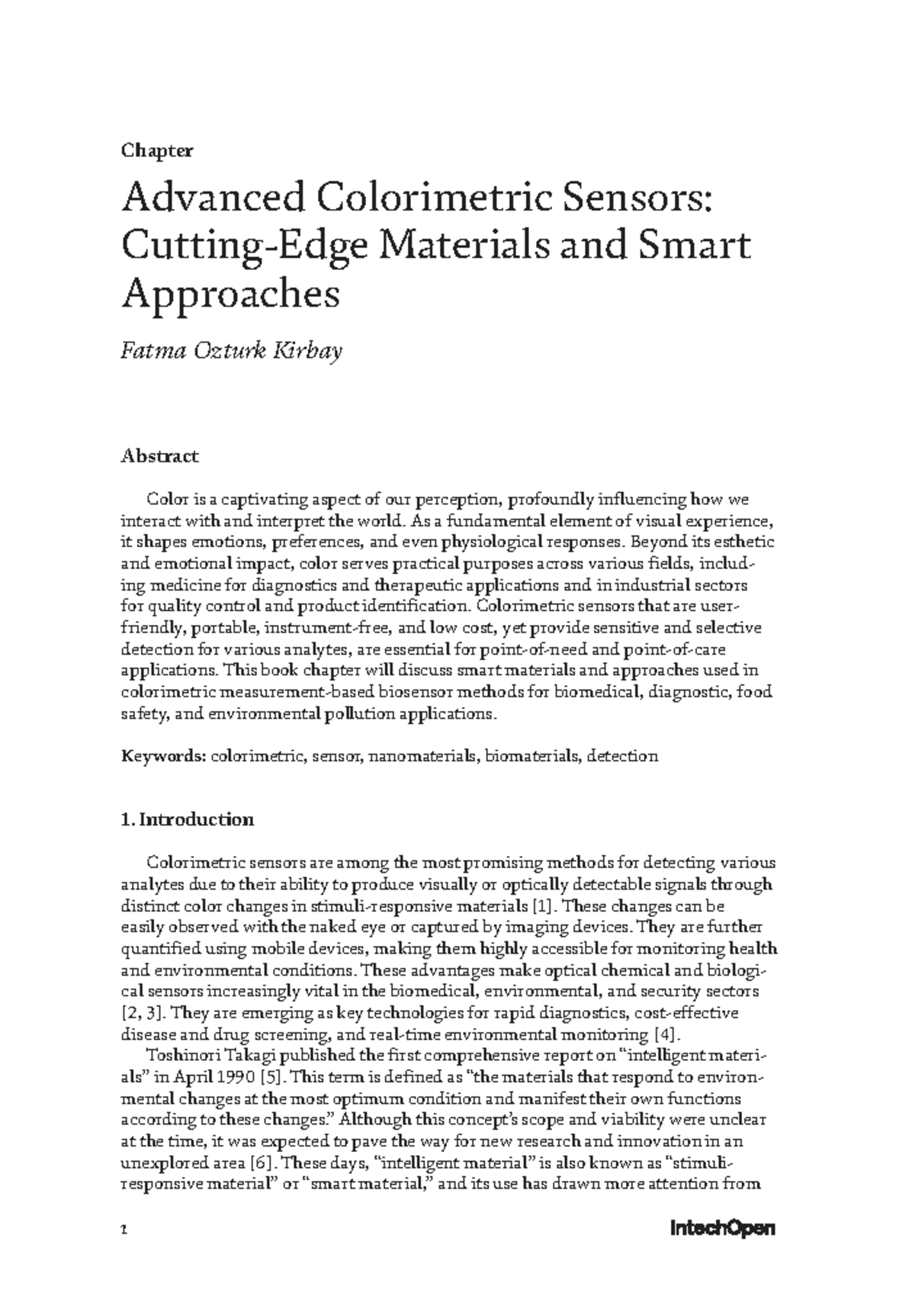 Advanced Colorimetric Sensors: Smart Materials & Applications in ...