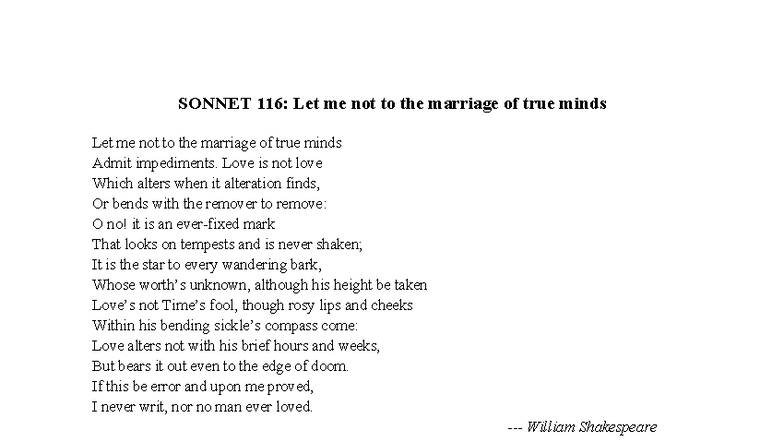 SONNET 116: Analysis and Themes of True Love in Shakespeare's Work ...