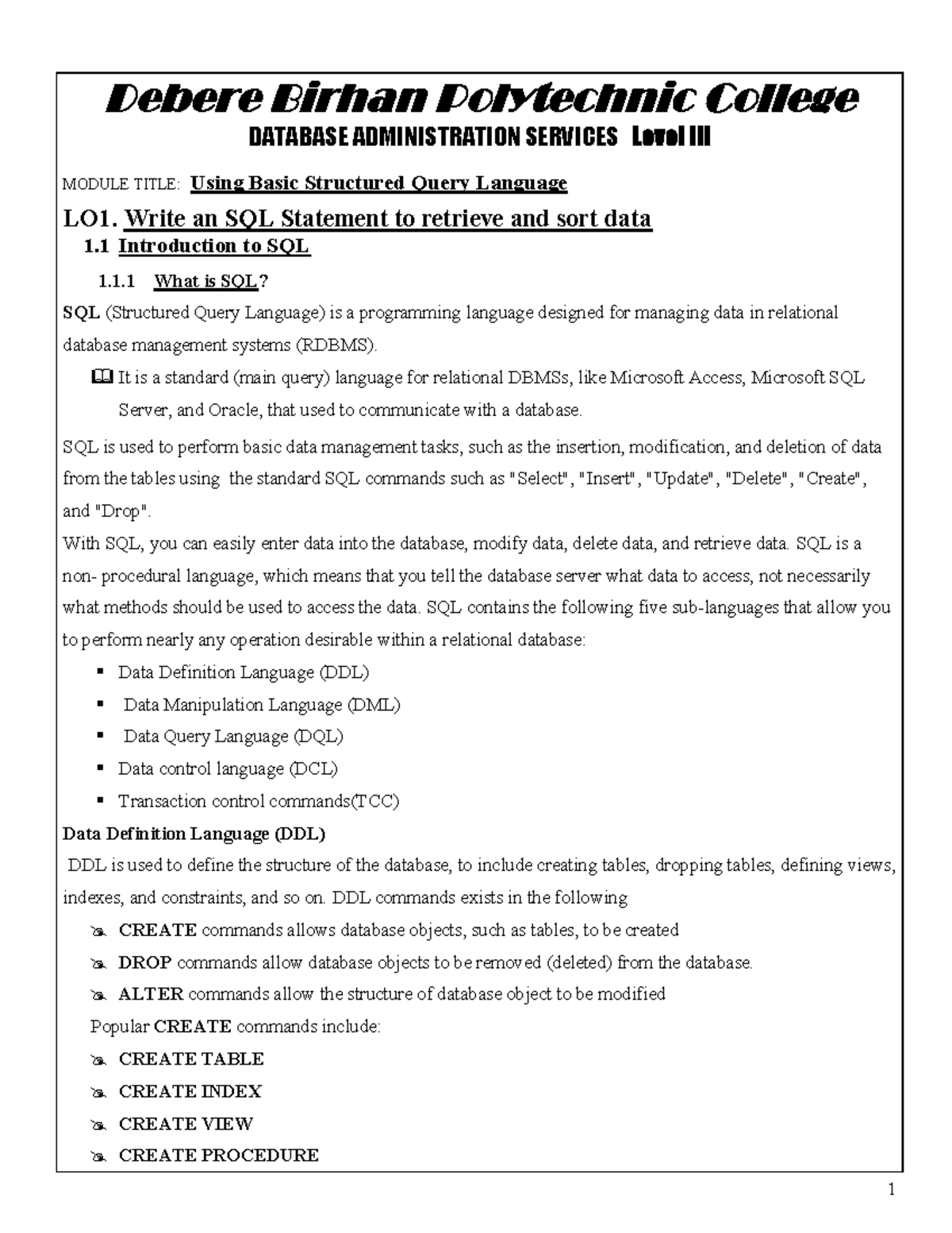 UC4-Using Basic SQL: A Comprehensive Guide on Database Commands - Studocu