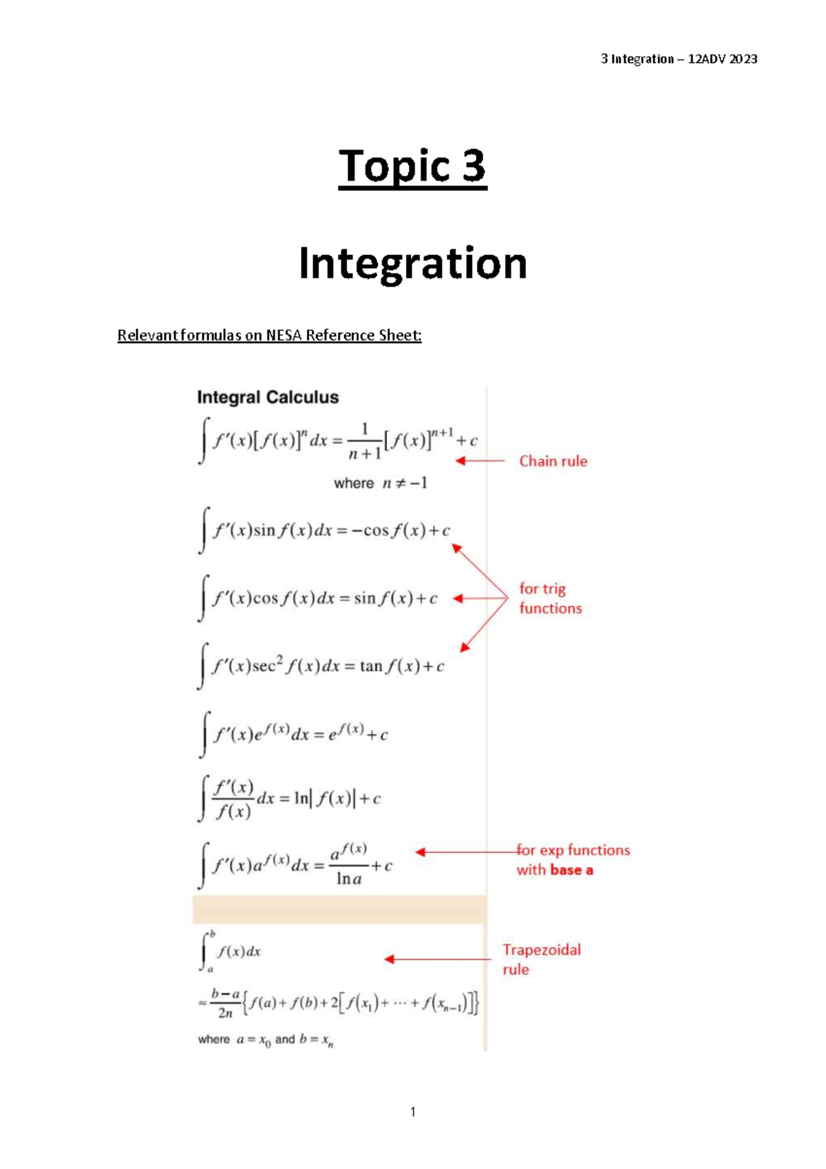 3 Integration 12ADV 2023 - Comprehensive Solutions and Techniques - Studocu