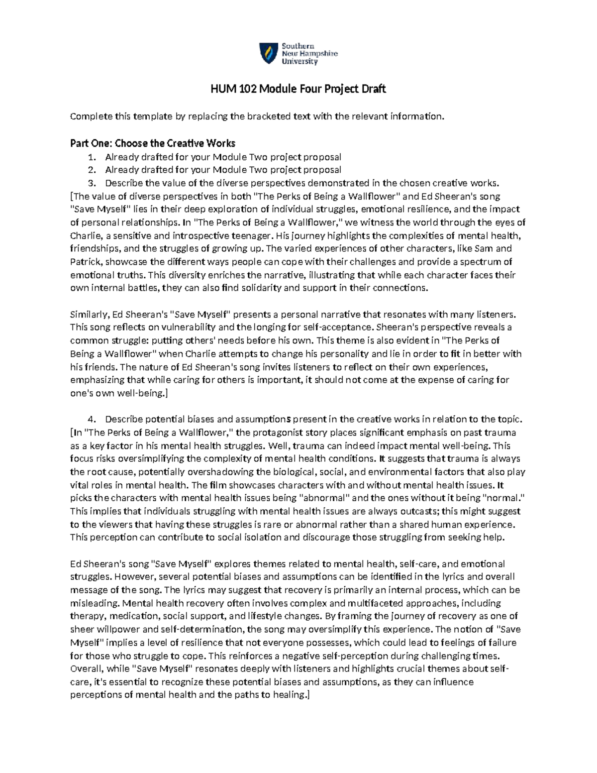 HUM 102 Module Four Project Draft - HUM 102 Module Four Project Draft ...