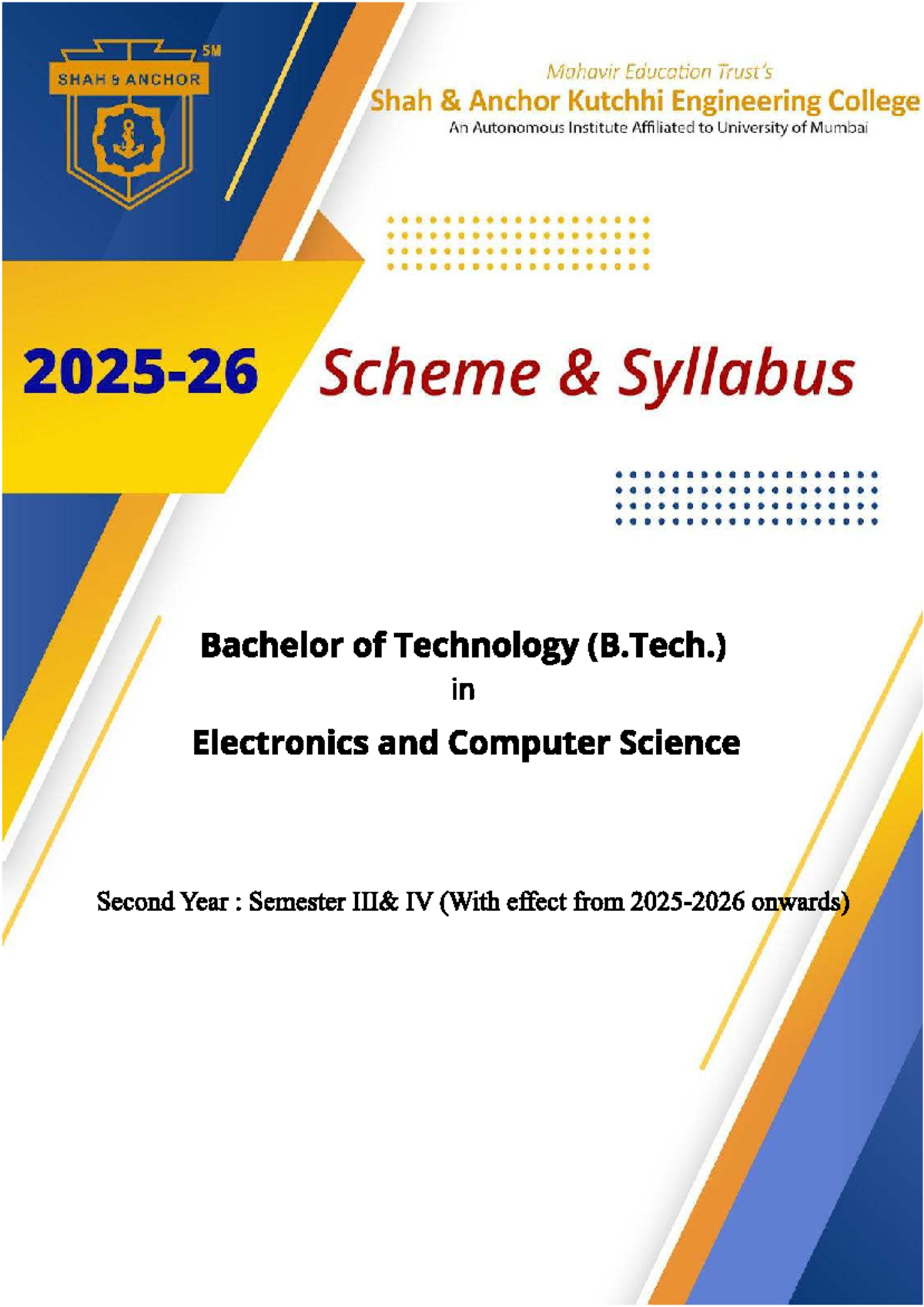 B.Tech in Electronics & Computer Science: Program Outcomes (PO) 2025-26 ...