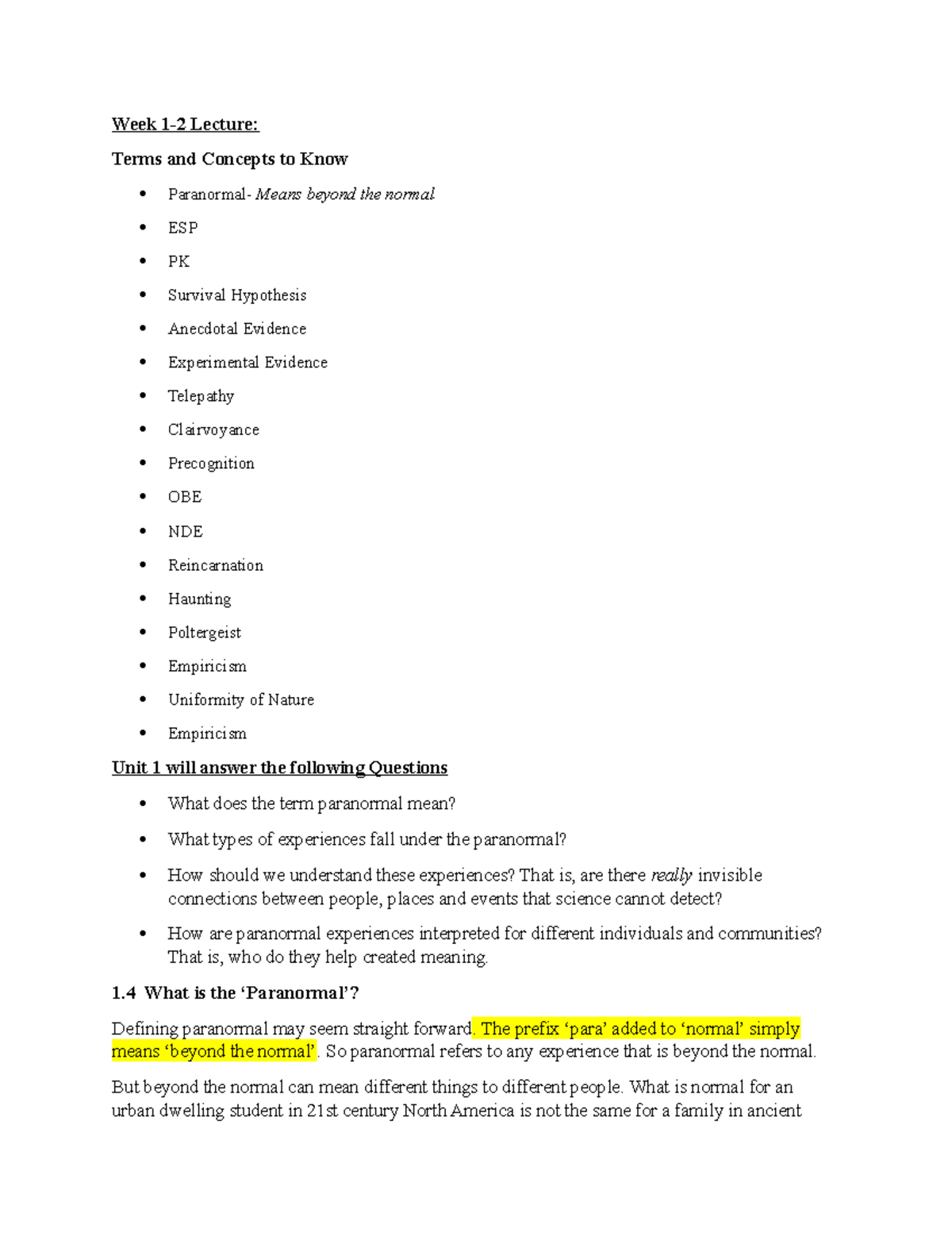 ESP PK Lecture Notes: Understanding Paranormal Concepts and Evidence ...