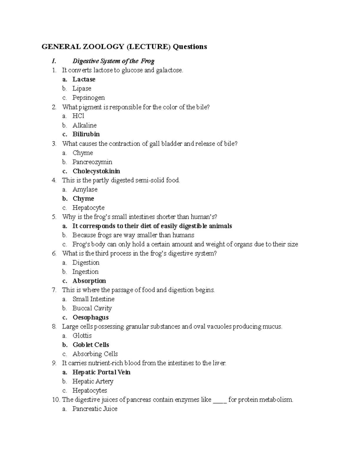 Zoolec 101: Frog Anatomy Study Guide and Organ Systems Overview - Studocu