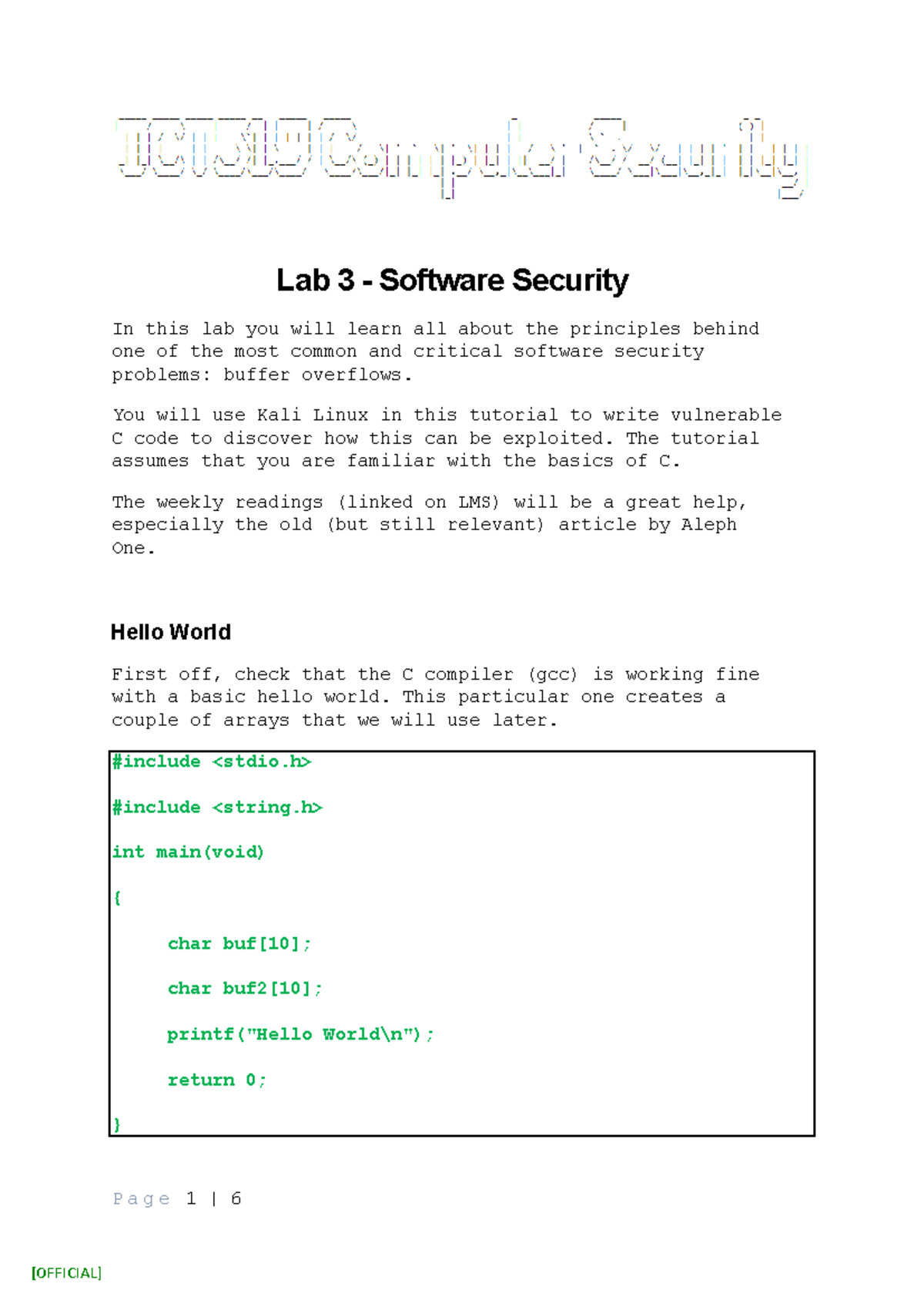 Lab 3: Exploring Buffer Overflows in Software Security - Studocu