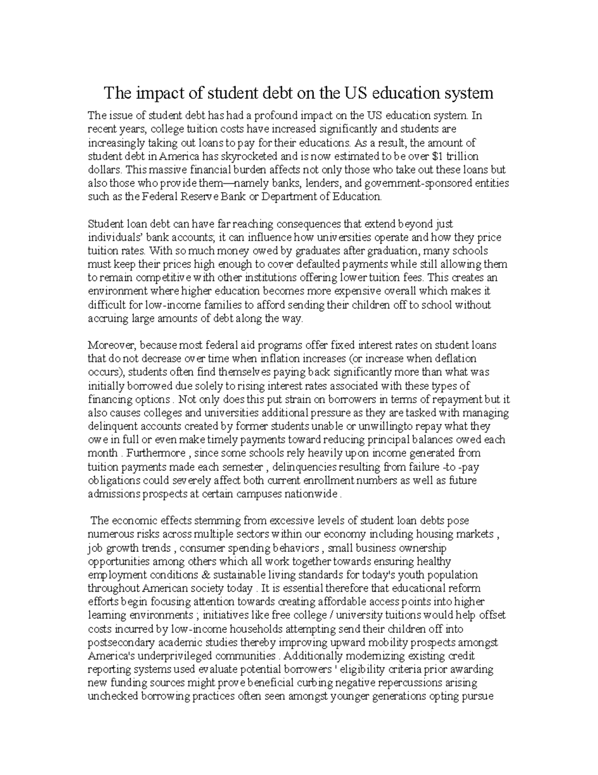 The Effects of Student Debt on the US Education System: A Deep Dive ...