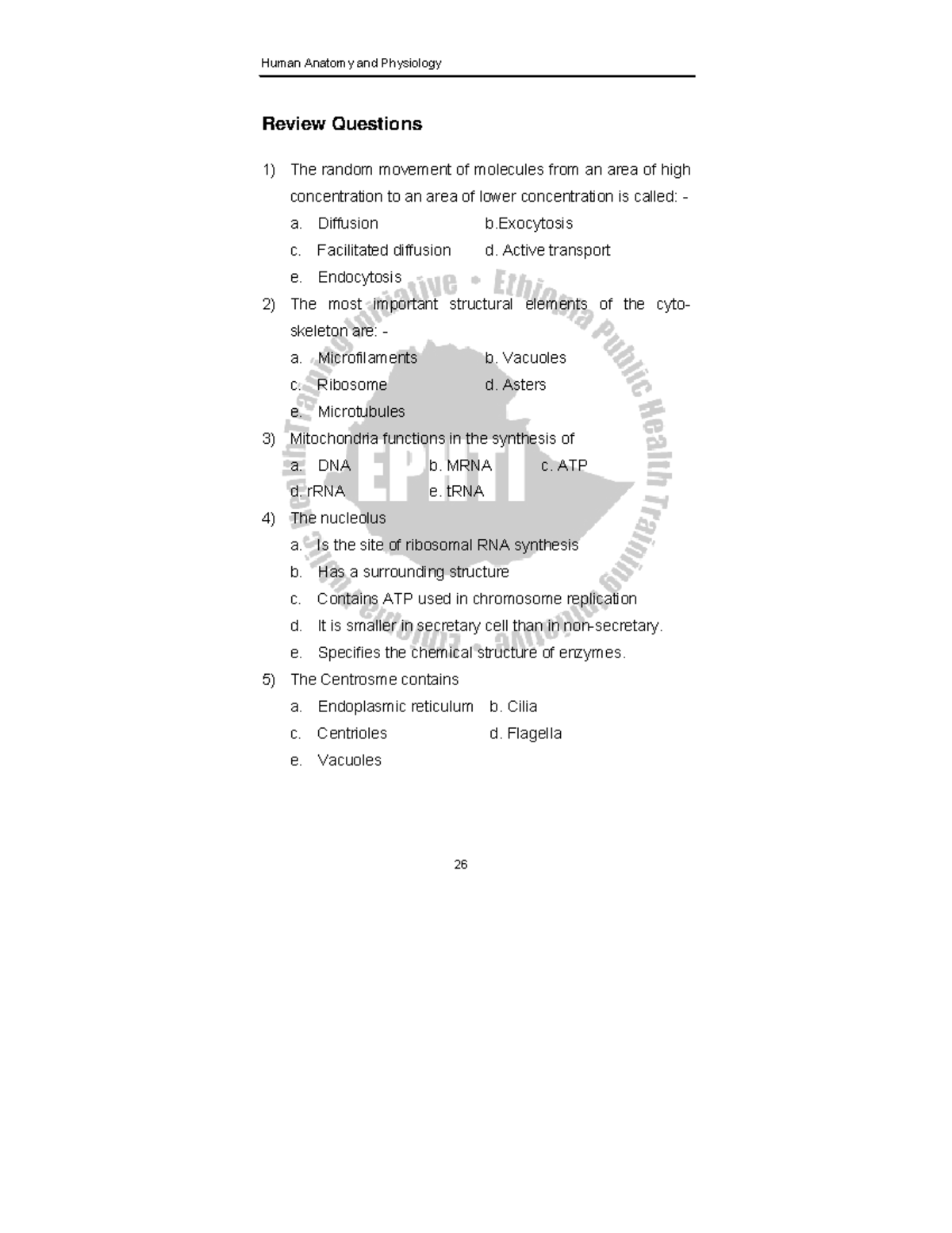 Human Anatomy and Psychology-36-40 - Review Questions The random ...