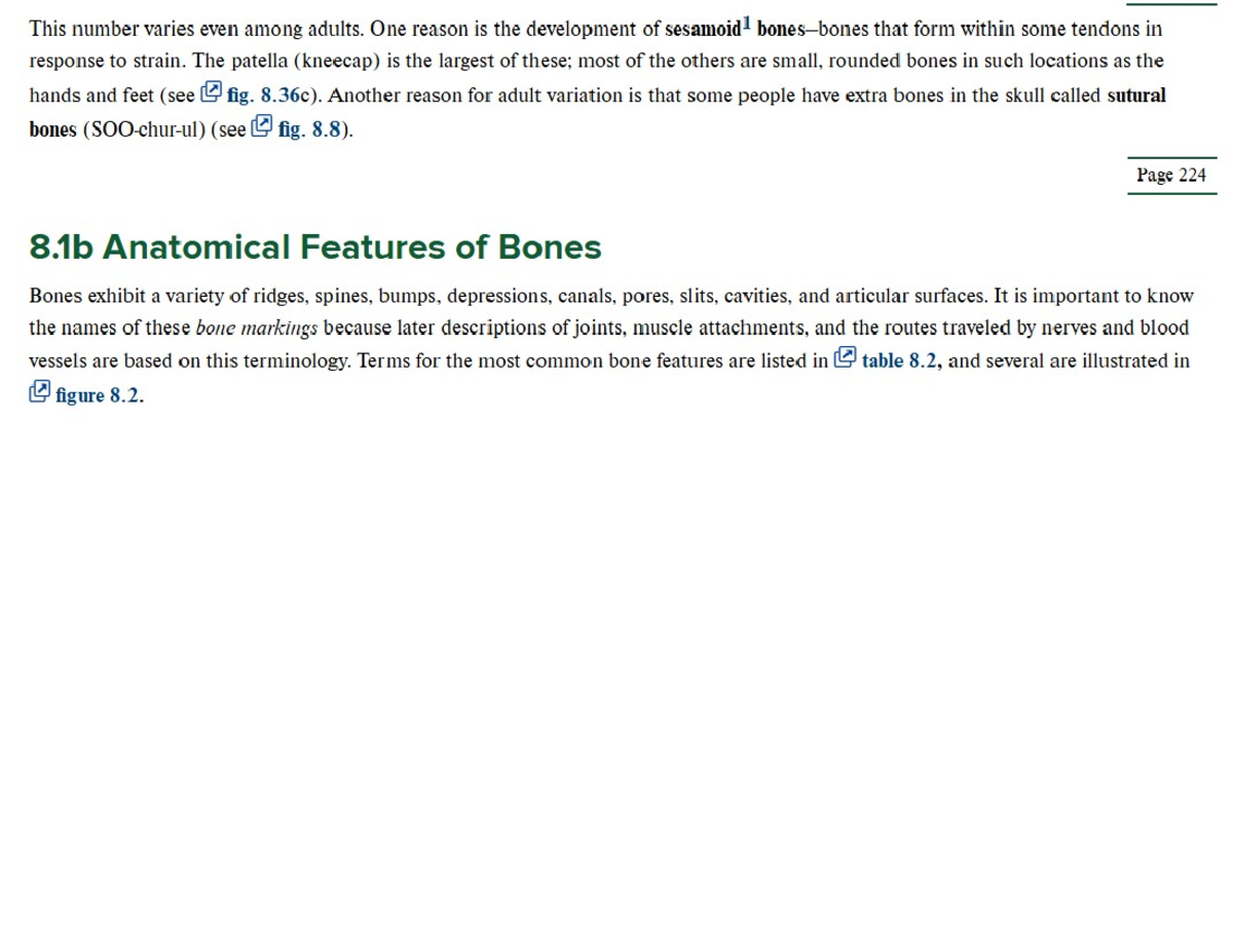Anatomical Features of Bones: Course Document Review and Analysis - Studocu