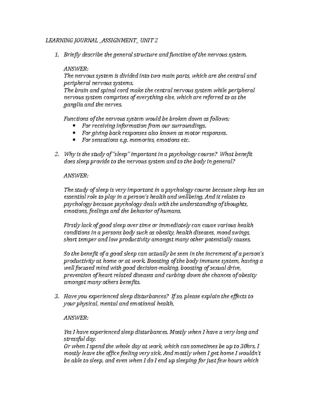 UoPeople HSCI 101 Assignment: Unit 2 Health Behavior Insights - Studocu