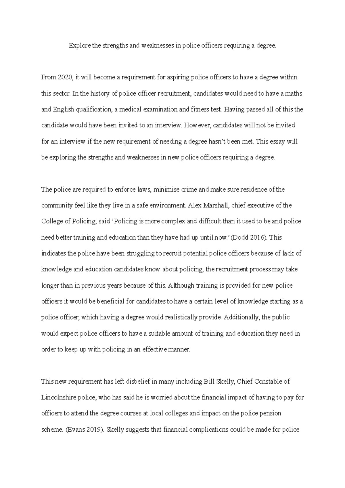 Police needing degree - Explore the strengths and weaknesses in police ...