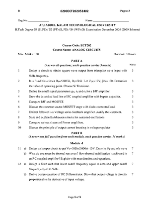Analog Circuits - ANALOG CIRCUITS LECTURE NOTES B (II YEAR – II SEM ...
