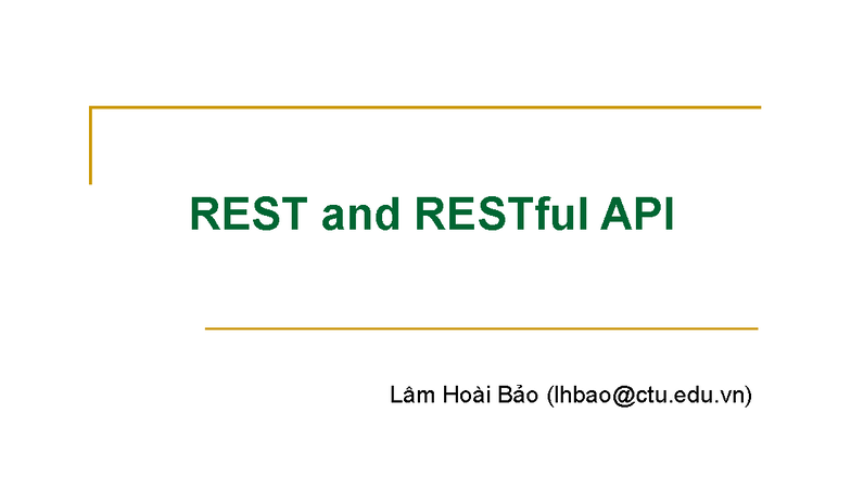 7 - REST and RESTful API Overview - FSE CICT - Studocu