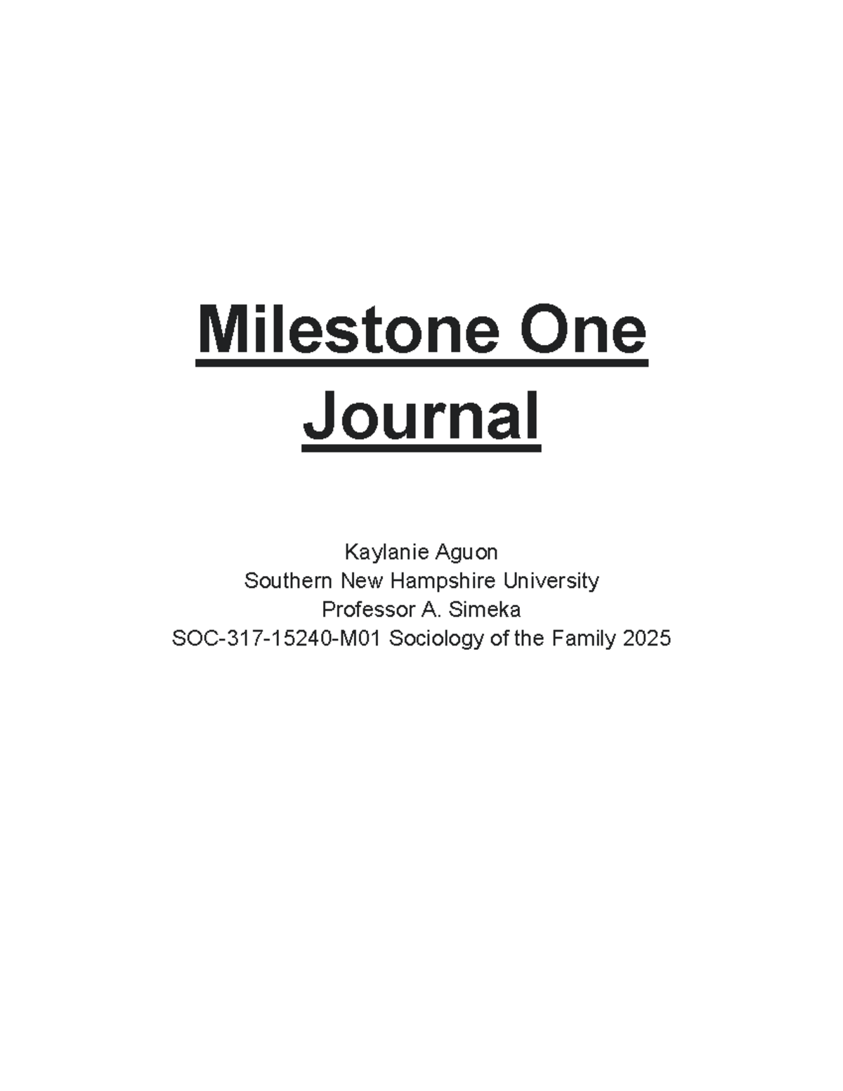 Soc-317 Milestone One Journal: Growth of Cohabiting Couples - Studocu
