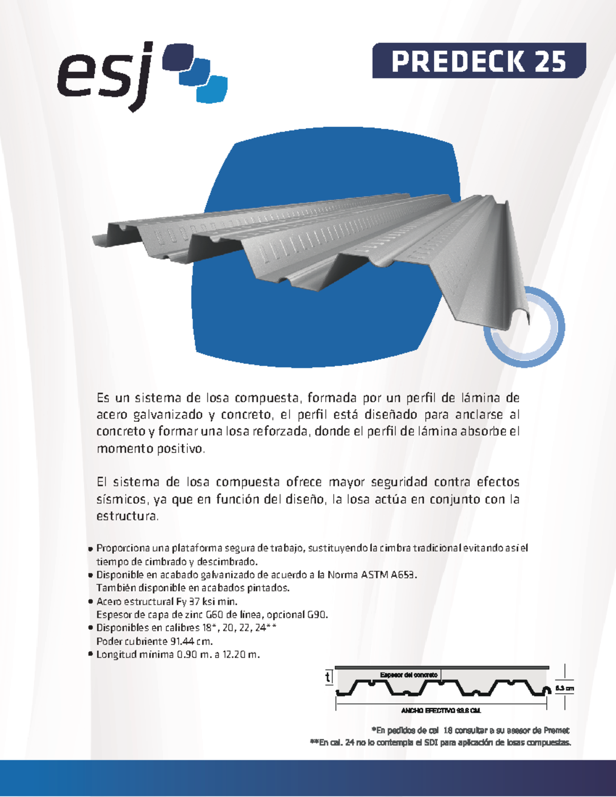 Notas Técnicas sobre el Sistema de Losa Compuesta PREDECK 25 - Studocu