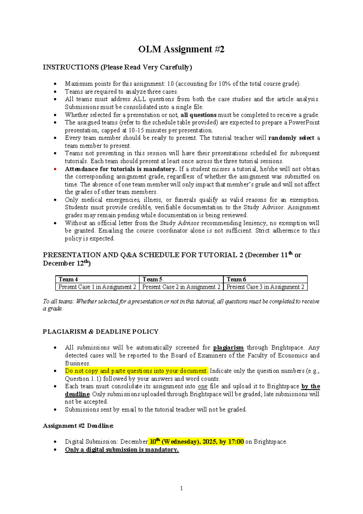 OLM 2025 Assignment 2: Case Analysis & Presentation Guidelines ...