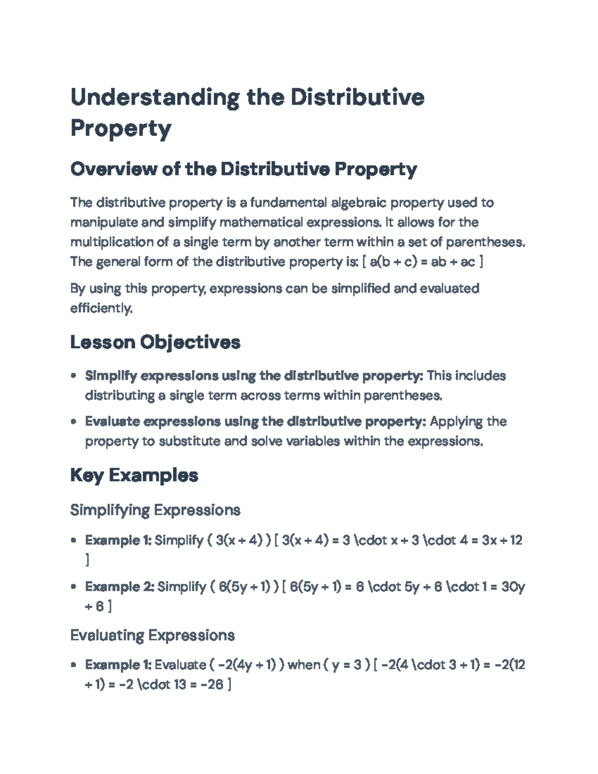 Understanding the Distributive Property: Algebra Basics and Exercises ...