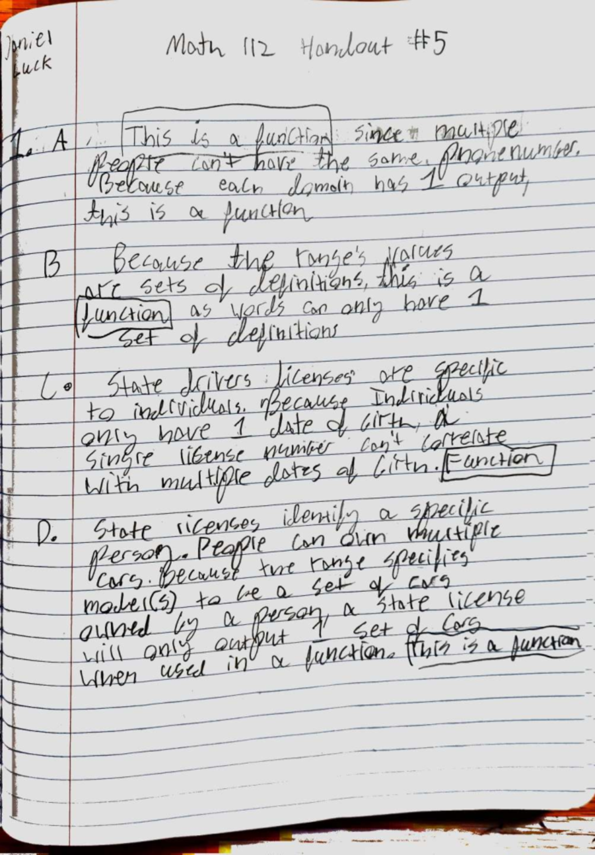 Math 112 Handout 5: Understanding Functions by Daniel Luck - Studocu