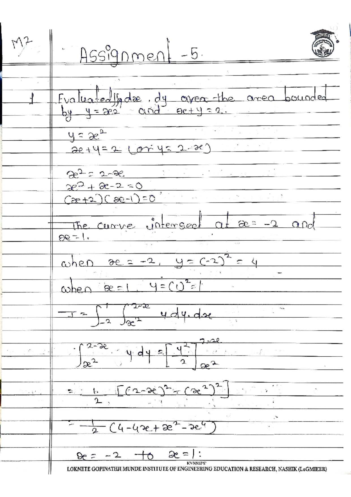 Mathematics M2: Curve Analysis and Integration Techniques - Studocu