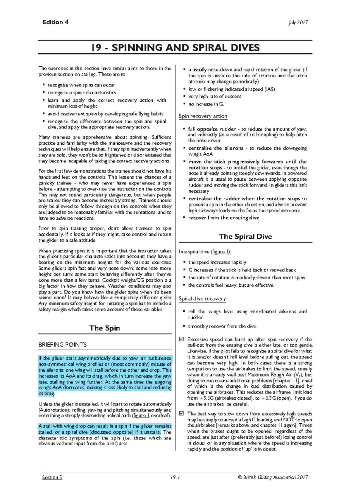 5-19- Spinning- Spiral- Dives V2-2017 - 19 - SPINNING AND SPIRAL DIVES ...