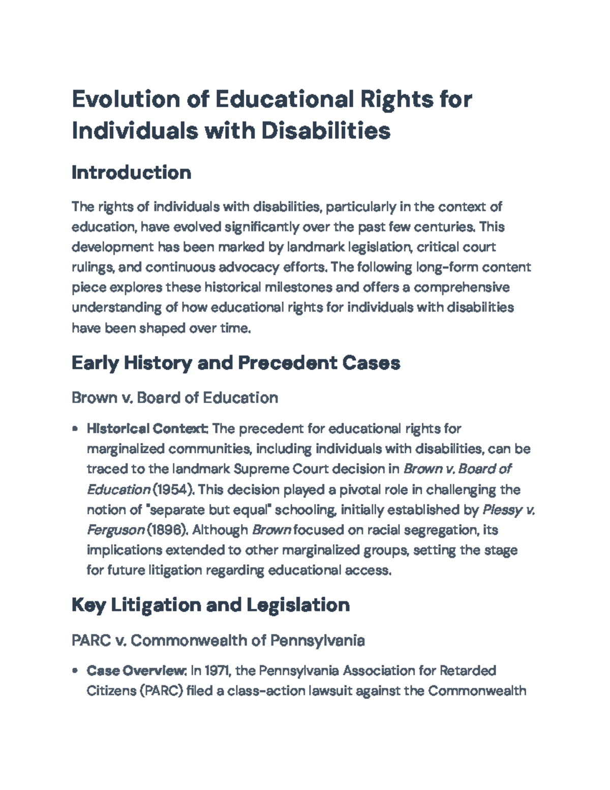 Educational Rights Evolution for Individuals with Disabilities: Key ...