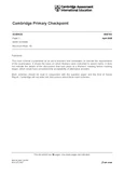 Cambridge Primary Checkpoint SCIENCE Paper 2 April 2025 - 35 Min Exam ...