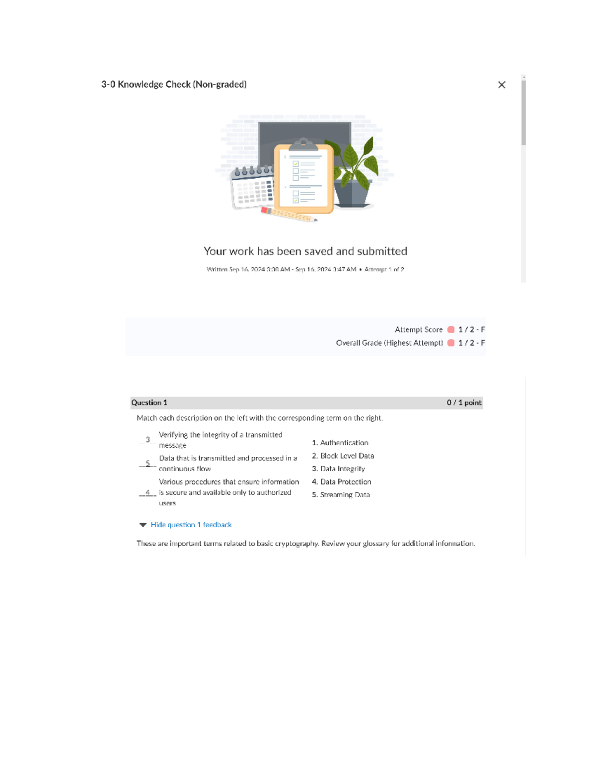 CYB-300 Knowledge Check Notes on Basic Cryptography Terms - Studocu