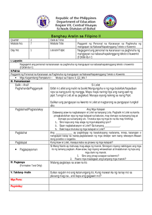 Bohol English 2 Q2 Wk7 - lesson guide - Republic of the Philippines ...