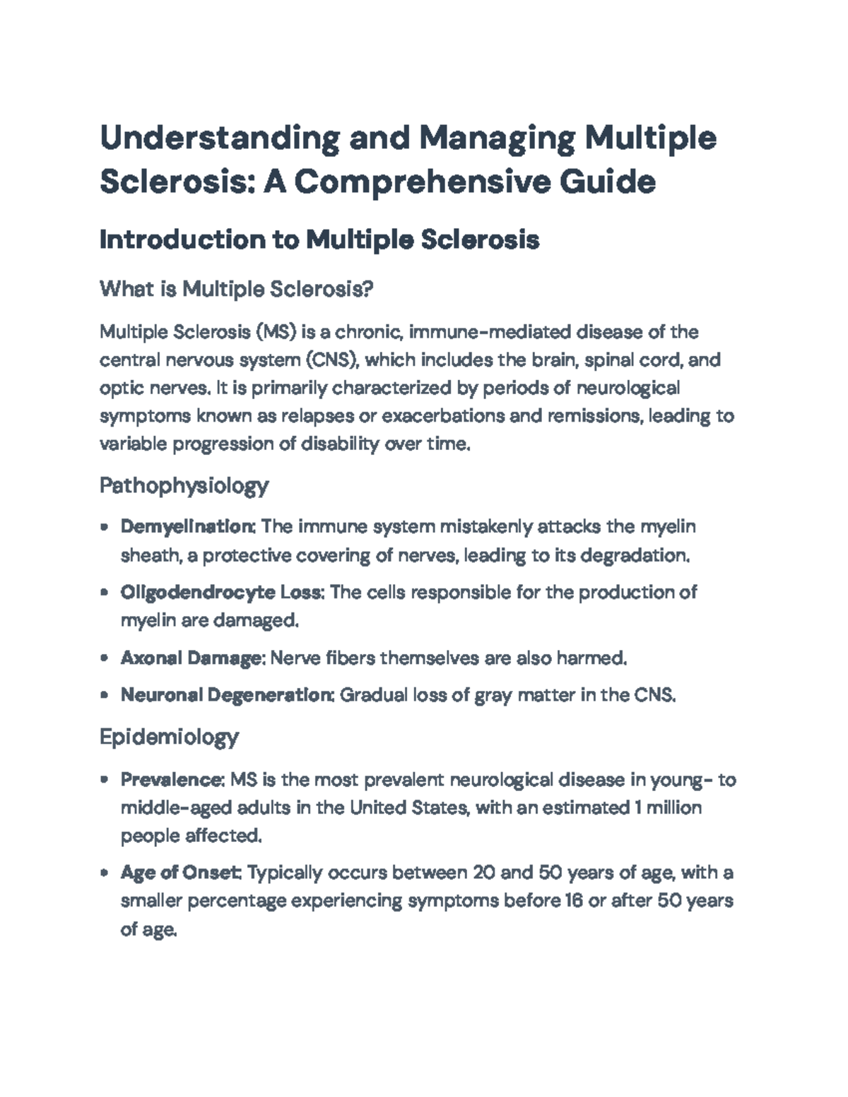 Understanding and Managing MS: A Comprehensive Guide to Care and ...