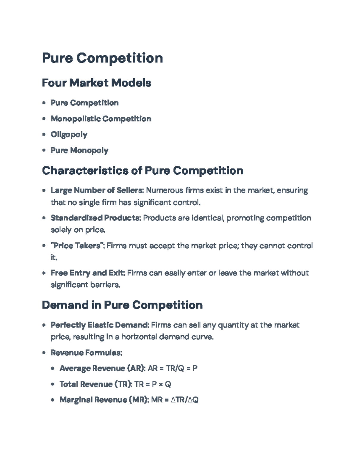 Understanding Pure Competition: Market Models and Equilibrium Analysis ...