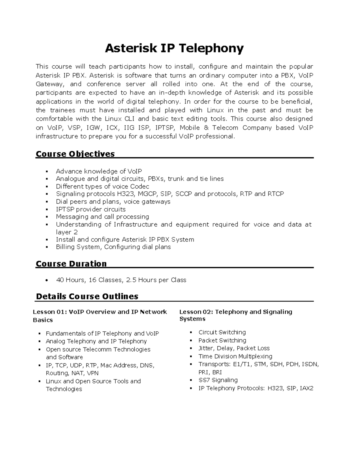 Asterisk IP Telephony Course: Installation & Configuration Guide - Studocu