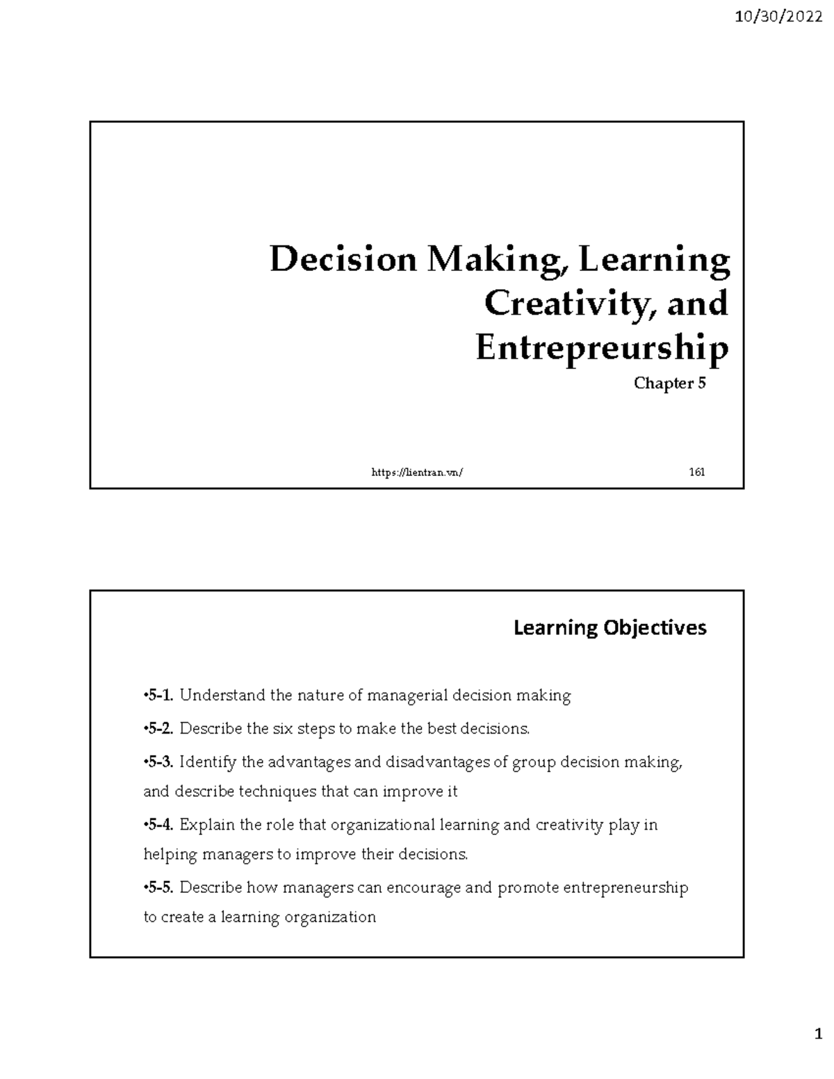 Decision Making - management - Decision Making, Learning Creativity, and Entrepreurship Decision ...