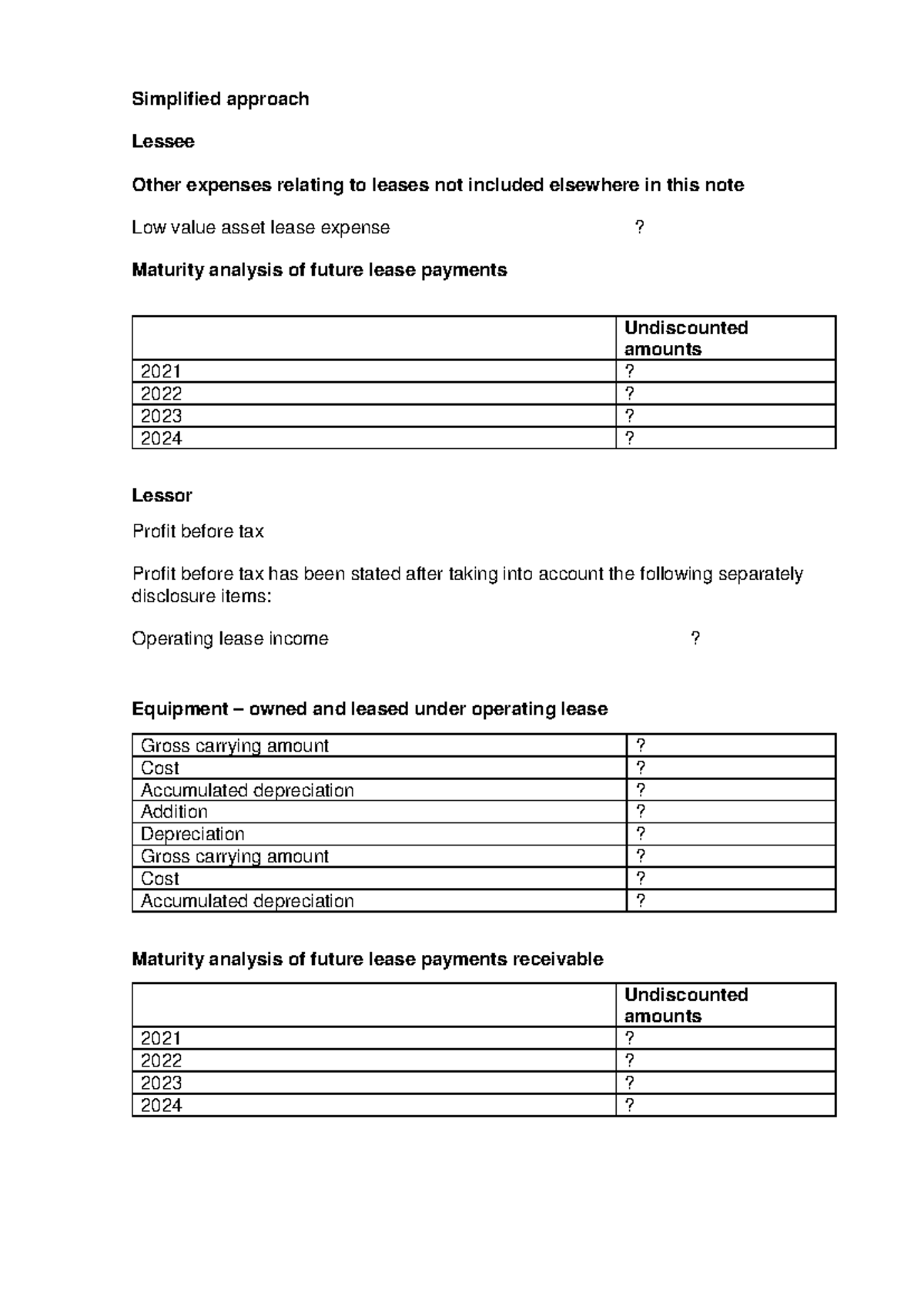 Simplified Approach to Lease Accounting - Key Explanations - Studocu