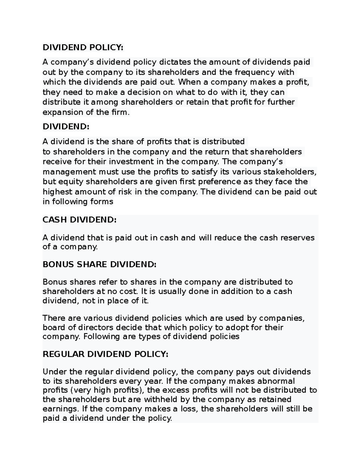 Understanding Dividend Policy: Types and Implications for Investors ...