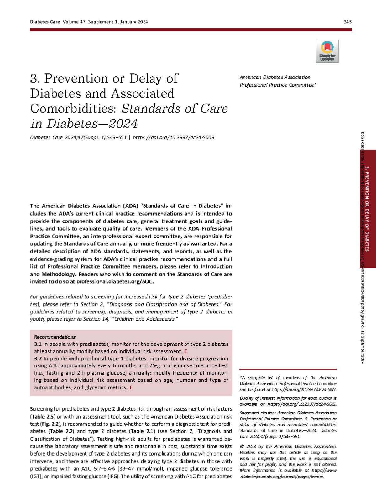Dc24s003 - Nada - 3. Prevention or Delay of Diabetes and Associated ...