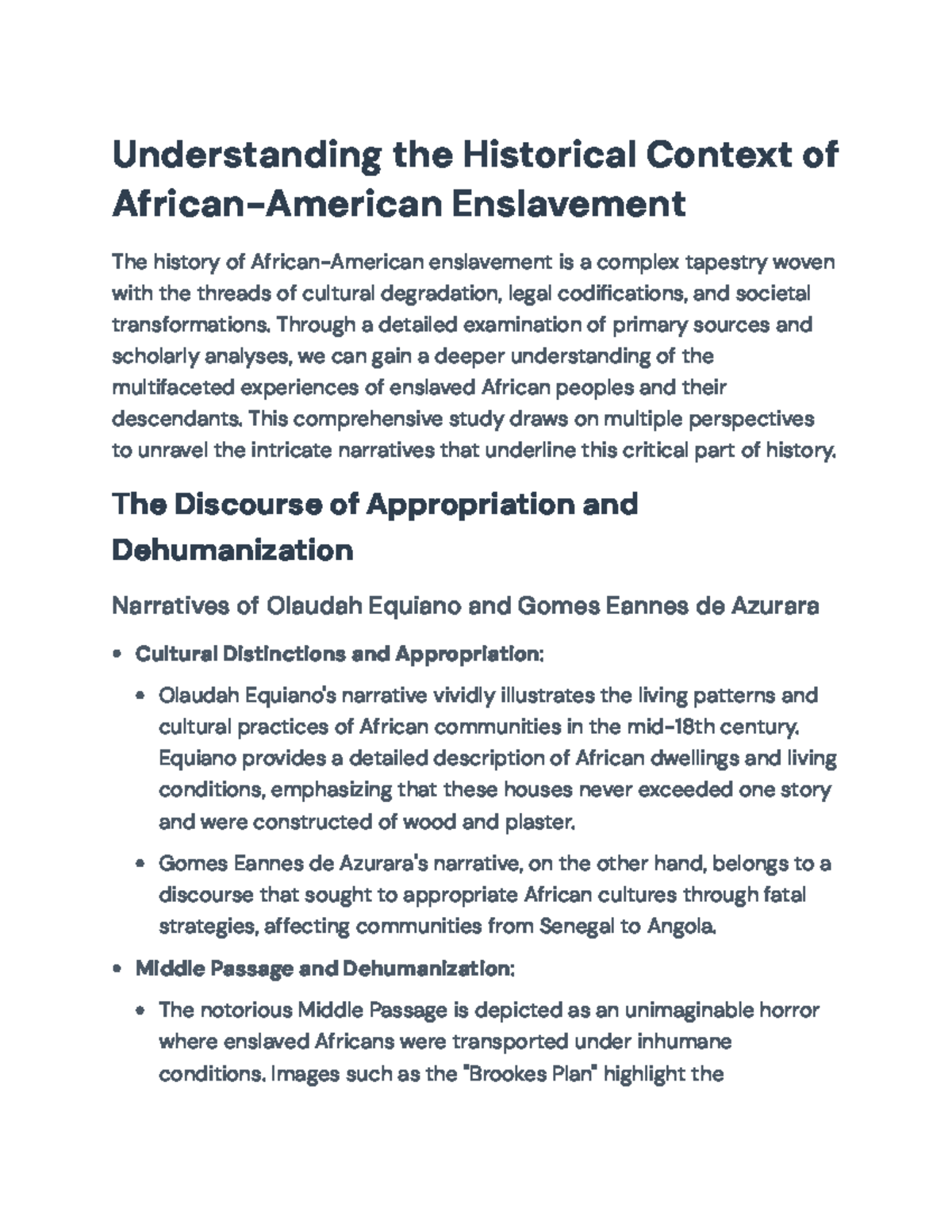 Understanding African-American Enslavement Histories and Legacies ...