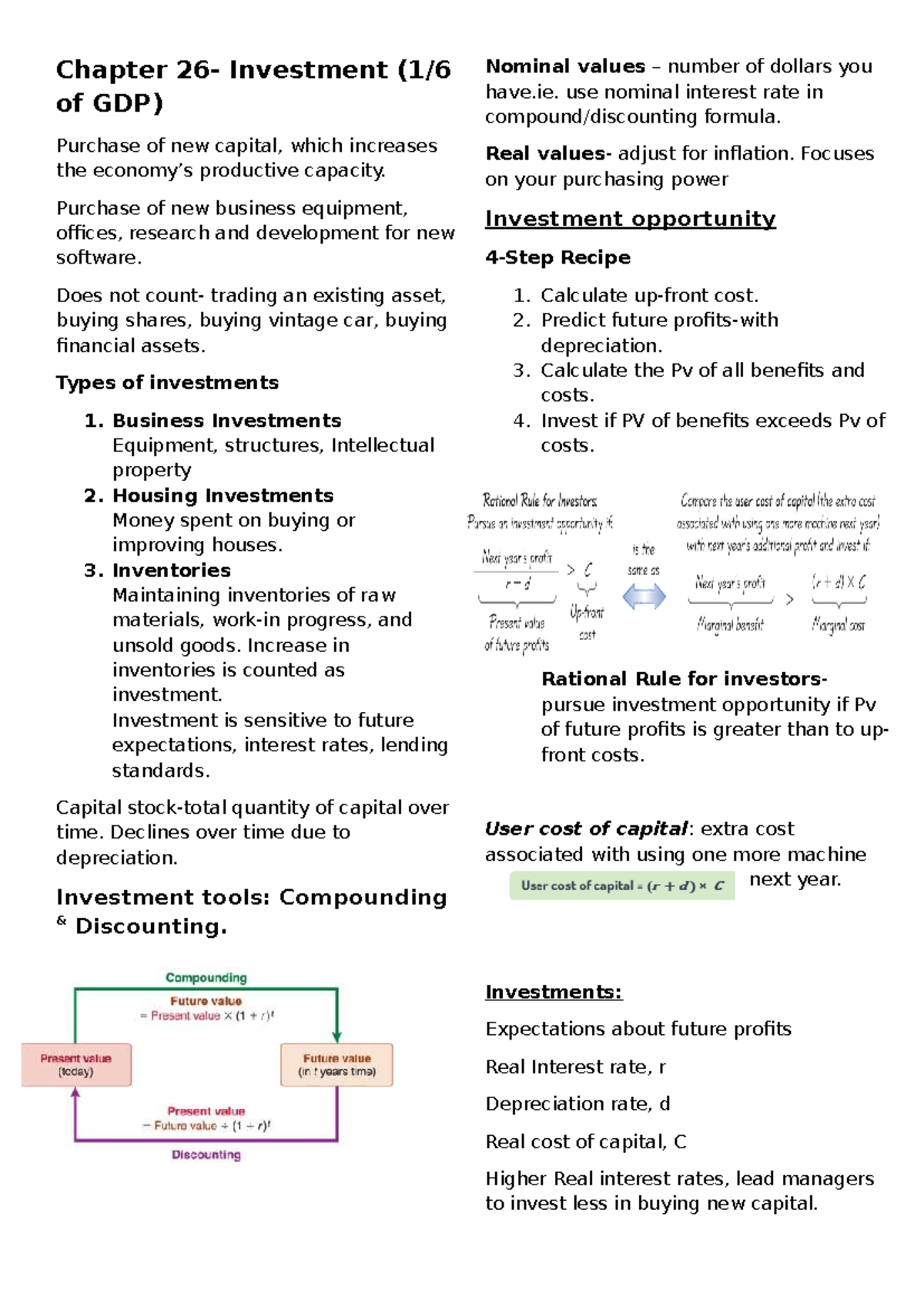 Chapter 26, 30, 31: Investment Dynamics and Economic Equilibrium - Studocu