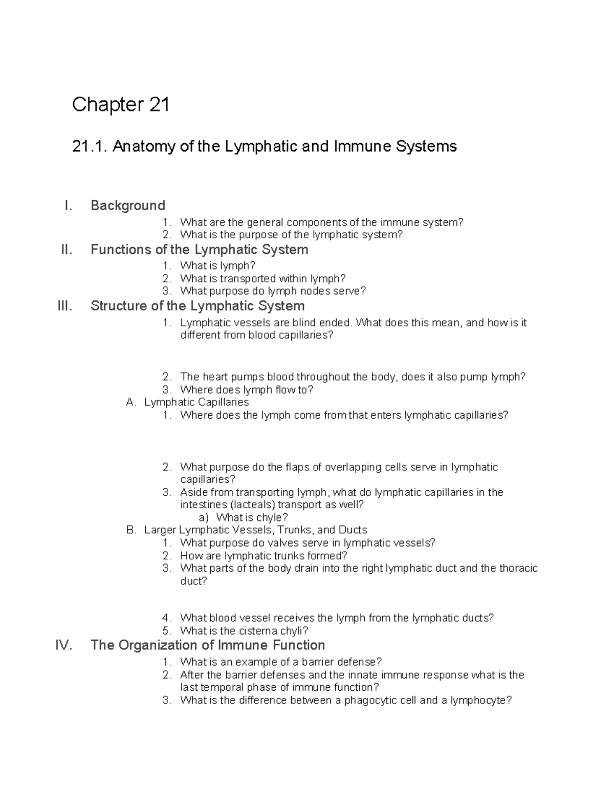 Chapter 21 Study Notes: Anatomy of the Lymphatic and Immune Systems ...