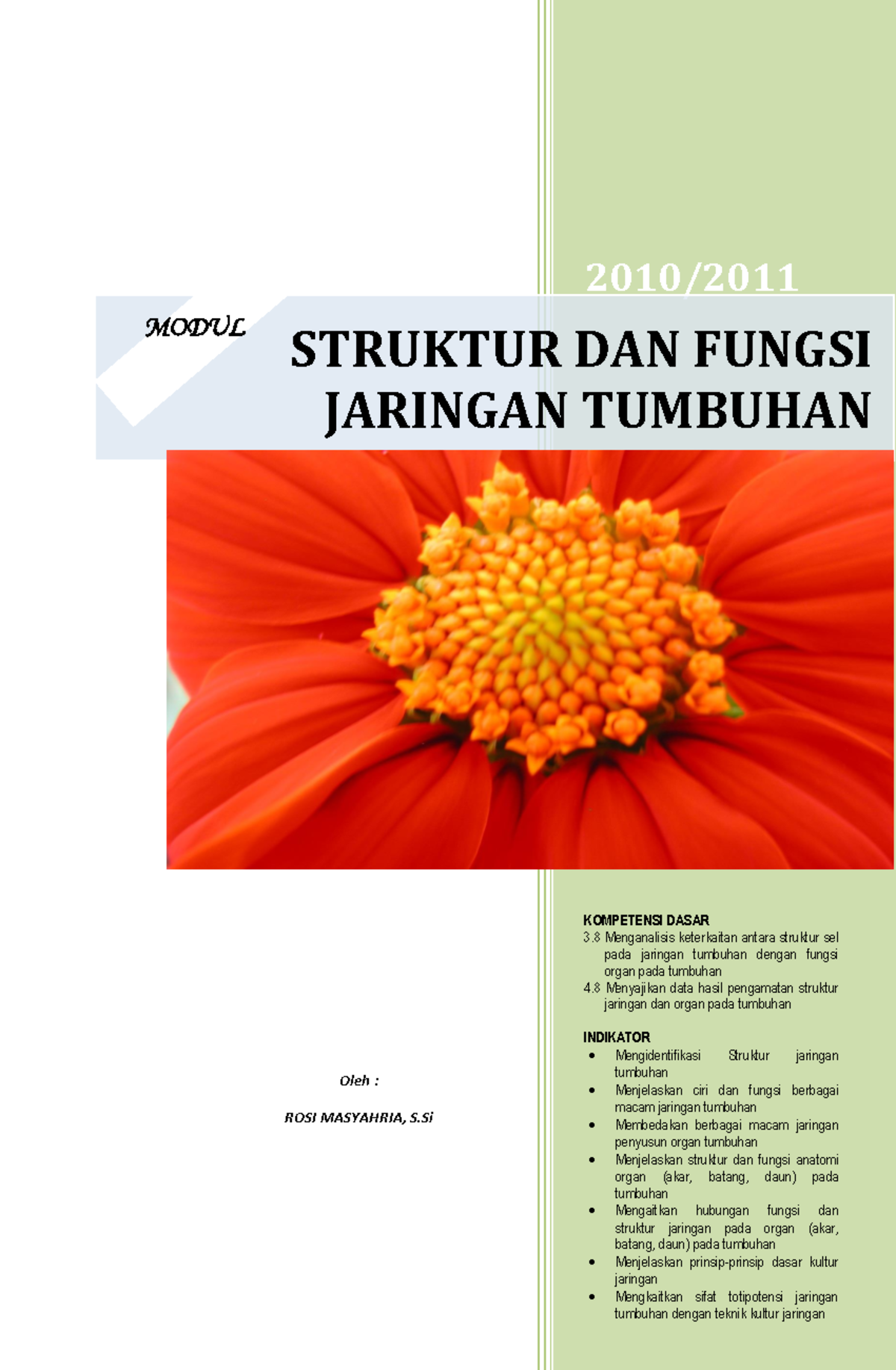 Modul 2: Struktur dan Fungsi Jaringan Tumbuhan (Sains Biologi) - Studocu