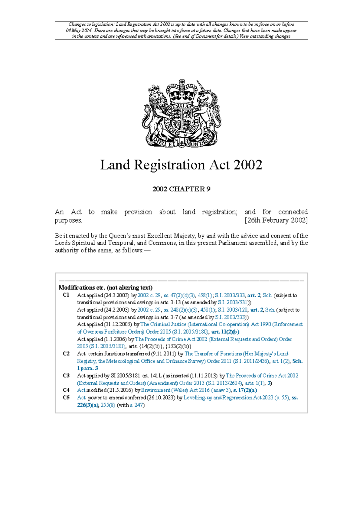 LRA 2002 - Statute i used to plan my essays- its good to read statutes ...